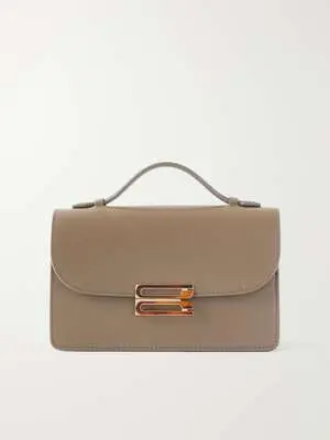 Victoria Beckham Dorian Leather Clutch - Gray