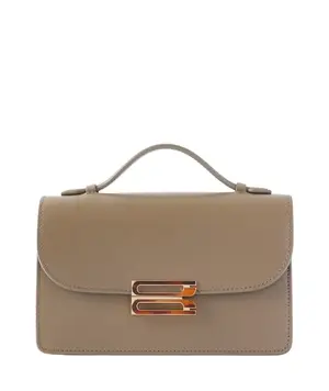 Victoria Beckham Dorian Leather Clutch - Gray
