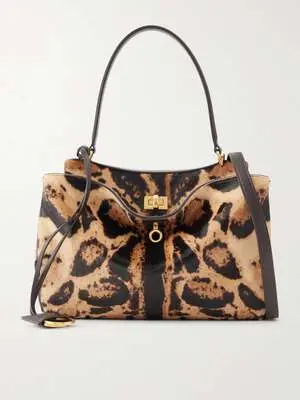 Balenciaga Rodeo Leopard-print Leather-trimmed Pony Hair Shoulder Bag - Leopard Print
