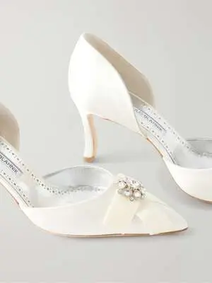 Manolo Blahnik Apidosa 70 Embellished Satin Pumps