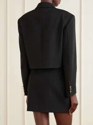Versace Medusa-embellished Cropped Wool Jacket