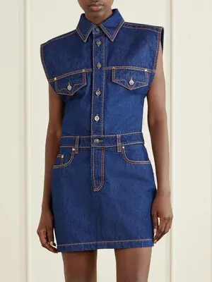 Versace Paneled Denim Mini Dress