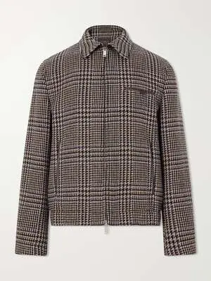 SLOWEAR Montedoro Il Primo Checked Stretch-wool Blouson Jacket - Brown