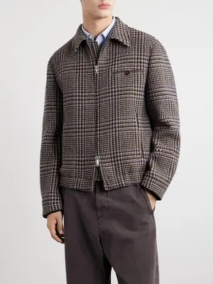 SLOWEAR Montedoro 'il Primo' Checked Stretch-wool Blouson Jacket