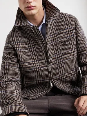 SLOWEAR Montedoro 'il Primo' Checked Stretch-wool Blouson Jacket