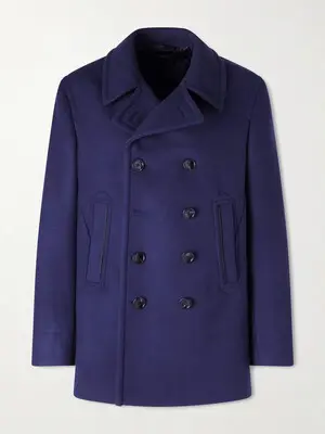 TOM FORD Double-breasted Wool Coat - Blue