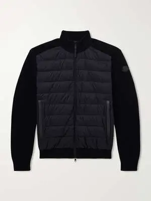 Moncler Wool And Cashmere-blend And Quilted Shell Down Jacket - Black