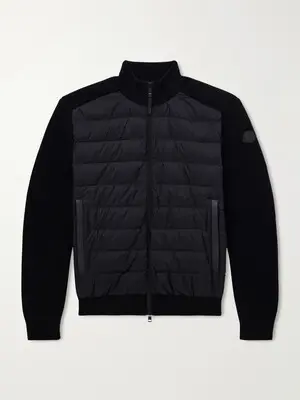 Moncler Quilted Down Jacket With Wool And Cashmere Blend
