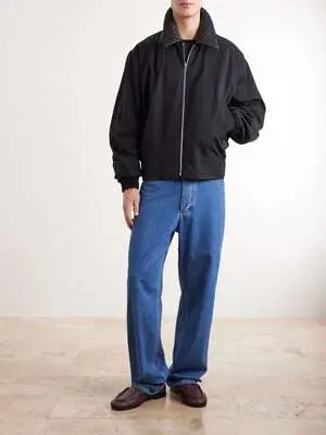 Bottega Veneta Intrecciato Leather-trimmed Twill Blouson Jacket
