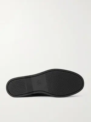 SAMAN AMEL City Moc Full-grain Leather Boat Shoes - Black