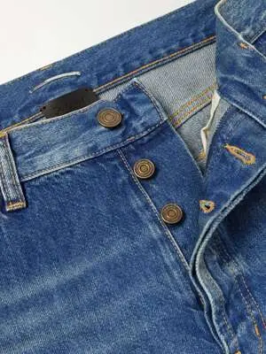 Saint Laurent Straight-leg Distressed Jeans