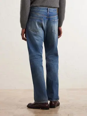 Saint Laurent Straight-leg Distressed Jeans