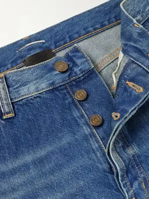Saint Laurent Straight-leg Distressed Jeans