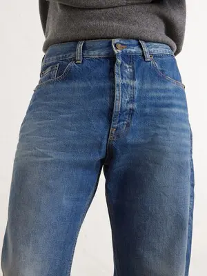 Saint Laurent Straight-leg Distressed Jeans