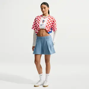 Nike Studio Fleece Lightweight High-waisted Loose Pleated Shorts - Blue