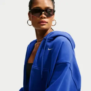 Nike Studio Fleece Medium Weight Oversized Full-zip Cropped Hoodie