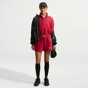 Nike Studio Fleece Medium Weight Oversized Cropped 1/4-zip Top