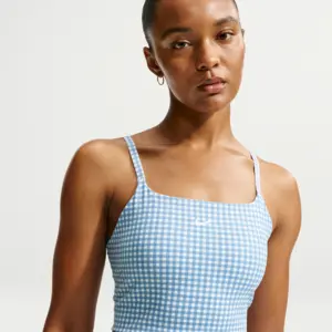 Nike One Light-support Padded Longline Sports Bra - Blue