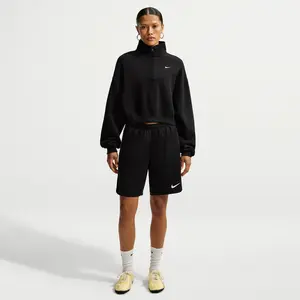 Nike Studio Fleece Oversized 1/4-zip Cropped Top