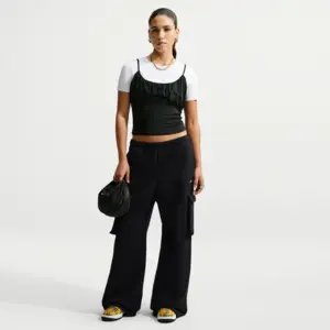Nike Studio Fleece Oversized High-rise Cargo Pants - Black