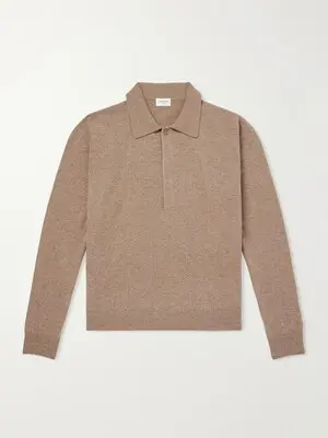 Saint Laurent Wool Polo Sweater - Brown