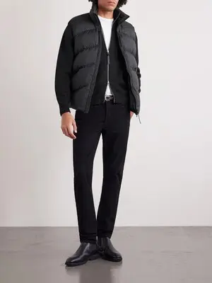 TOM FORD Leather-trimmed Merino Wool Cardigan