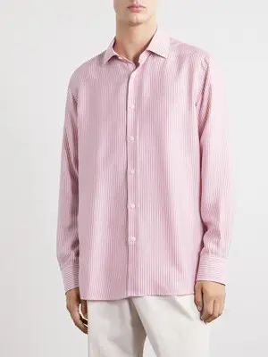 Zegna Striped Silk Shirt