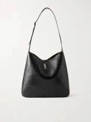 Saint Laurent Le 5 À 7 Logo-embellished Full-grain Leather Messenger Bag - Black