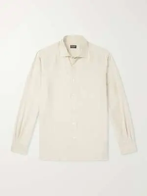 Zegna Striped Silk Shirt - Beige