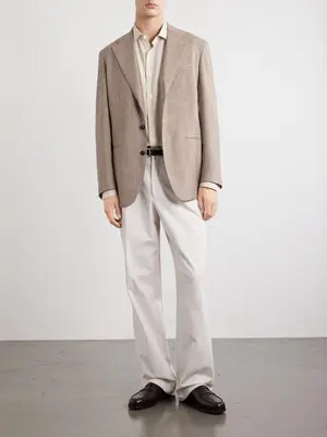 Zegna Striped Silk Shirt - Neutrals