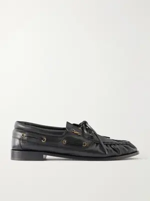 Saint Laurent Le Loafer Monogram Appliquéd Leather Loafers