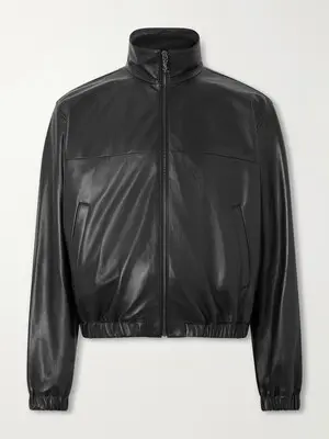 Saint Laurent Zip Up Leather Blouson Jacket