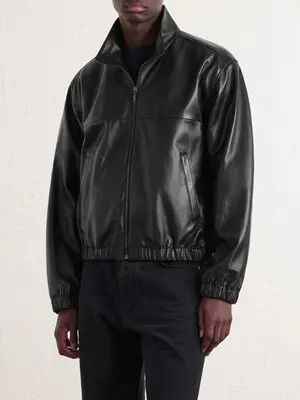Saint Laurent Zip Up Leather Blouson Jacket