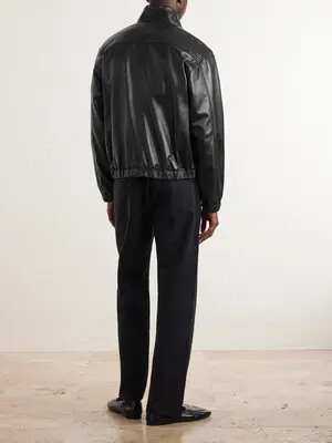 Saint Laurent Zip Up Leather Blouson Jacket