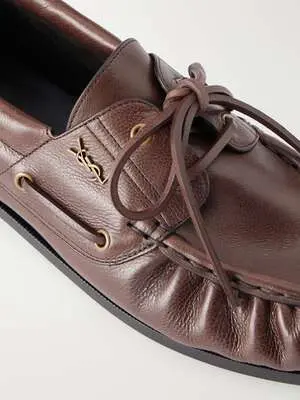 Saint Laurent Le Loafer Monogram Detail Leather Loafers