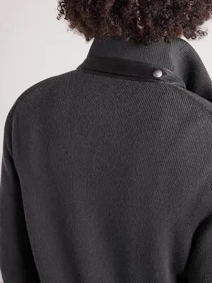 TOM FORD Slim-fit Leather-trimmed Quilted Down Jacket