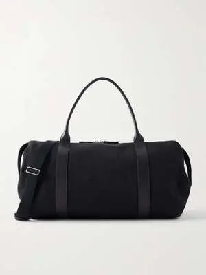 THE ROW Thomas Leather-trimmed Cotton-canvas Duffle Bag - Black