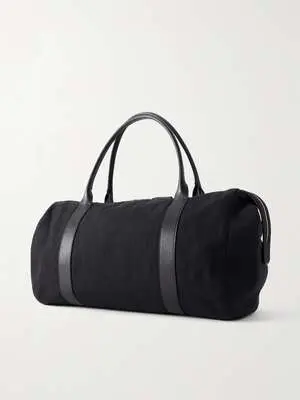 THE ROW Thomas Leather-trimmed Cotton-canvas Duffle Bag