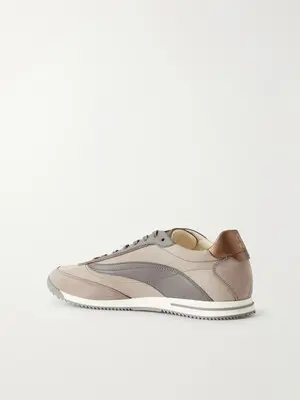 Brunello Cucinelli Suede And Leather-trimmed Shell Sneakers