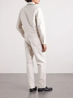 TOM FORD Straight-leg Cotton-satin Trousers - Neutrals
