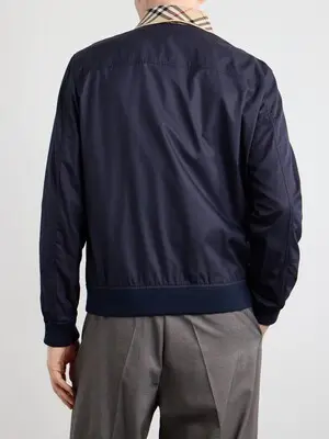 Burberry Logo-embroidered Checked Cotton-gabardine Blouson Jacket