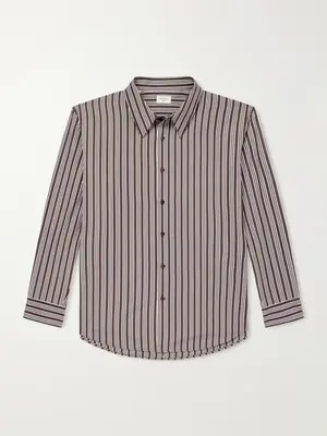 Saint Laurent Striped Cotton Shirt - Brown
