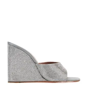 Amina Muaddi Square Head Wedge Sandals