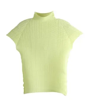 Issey Miyake Wooly Pleats-66 Top - Yellow