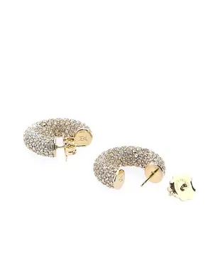 Amina Muaddi Pavé Crystal Hoop Earrings
