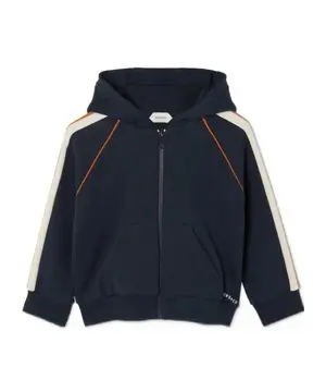 Versace Baby Embroidered-logo Cotton-jersey Zip Hoodie - Blue