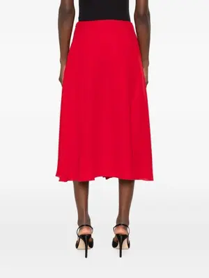 Valentino Garavani Zip Detailed Flared Midi Skirt