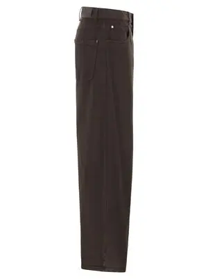 Brunello Cucinelli Relaxed Fit Dyed Denim Trousers With Jewellery Embellishment - Black