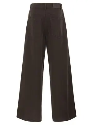 Brunello Cucinelli Relaxed Fit Dyed Denim Trousers With Jewellery Embellishment - Black