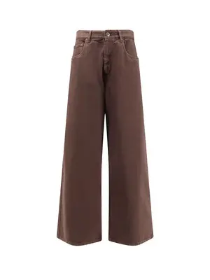 Brunello Cucinelli Relaxed Fit Dyed Denim Trousers With Jewellery Embellishment - No